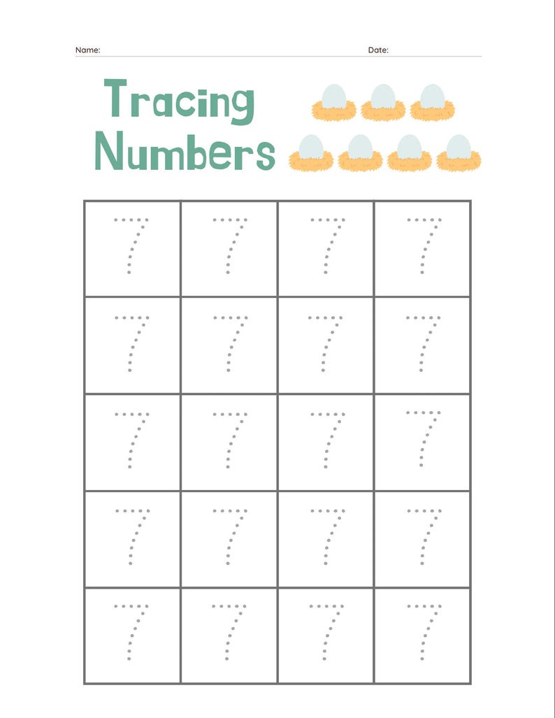 Trace the Numbers – Preschool & Kindergarten Number Tracing Worksheet ...