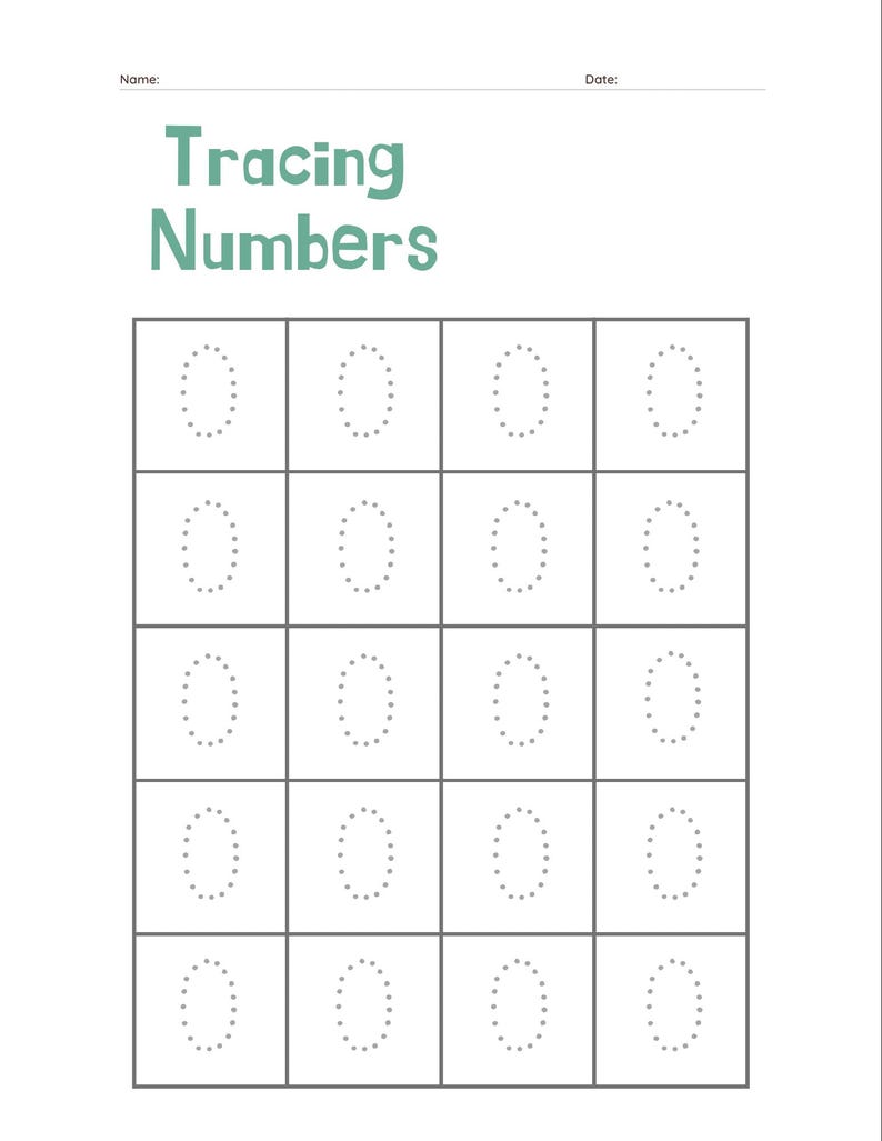 Trace the Numbers – Preschool & Kindergarten Number Tracing Worksheet ...