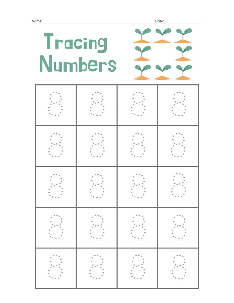 Trace the Numbers – Preschool & Kindergarten Number Tracing Worksheet ...