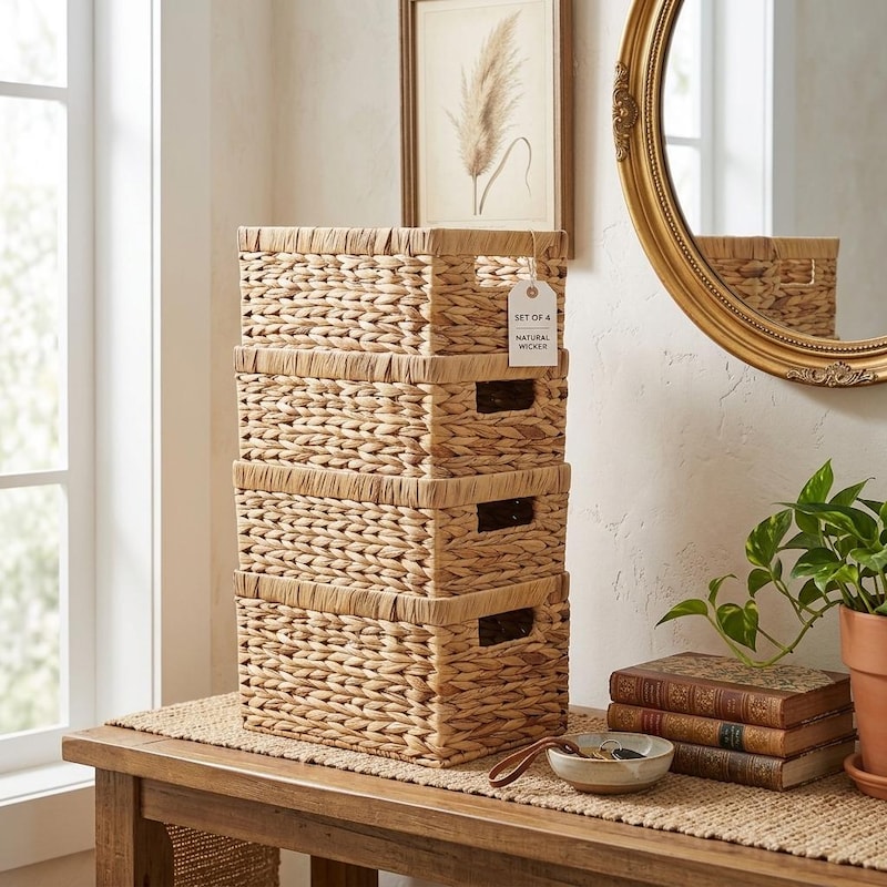 Open Weave Wicker Baskets - Etsy