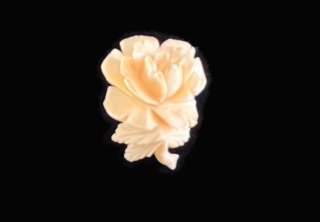 Vintage Carved Bone Rose Flower Pin Brooch - Etsy