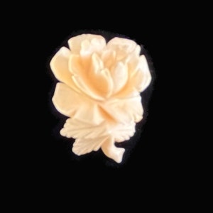 Vintage Carved Bone Rose Flower Pin Brooch - Etsy