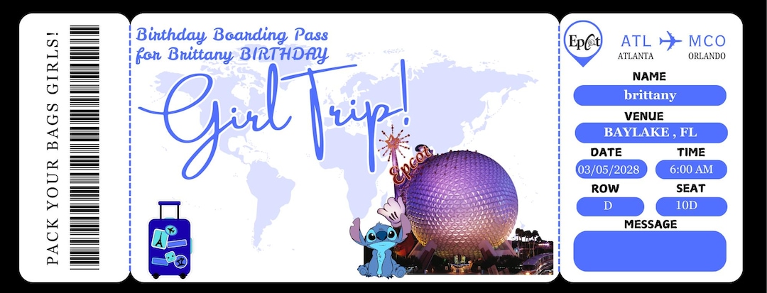Boarding Pass/ Ticket Template Instant Download - Etsy