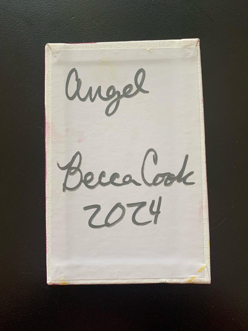 Biblically Accurate Angel, 4x6 Mini Painting, Original Folk Art ...