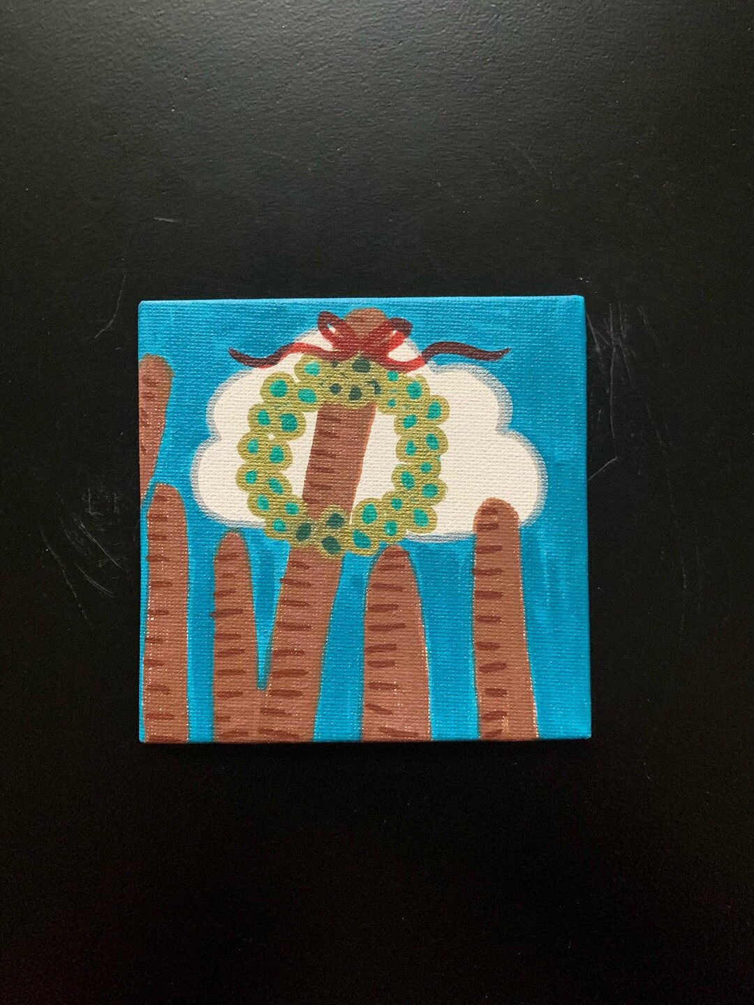 Six of Wands, 4x4 Original Folk Art Painting, Becca Cook - Etsy