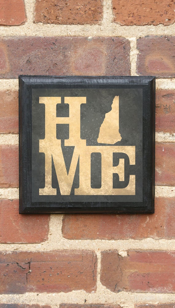 New Hampshire NH HOME Wall Art Sign Plaque Gift Present | Etsy