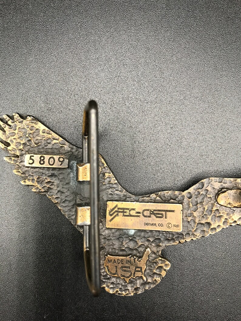 Spec-cast, Denver, Colorado 1981 Vintage Eagle Belt Buckle - USA ...