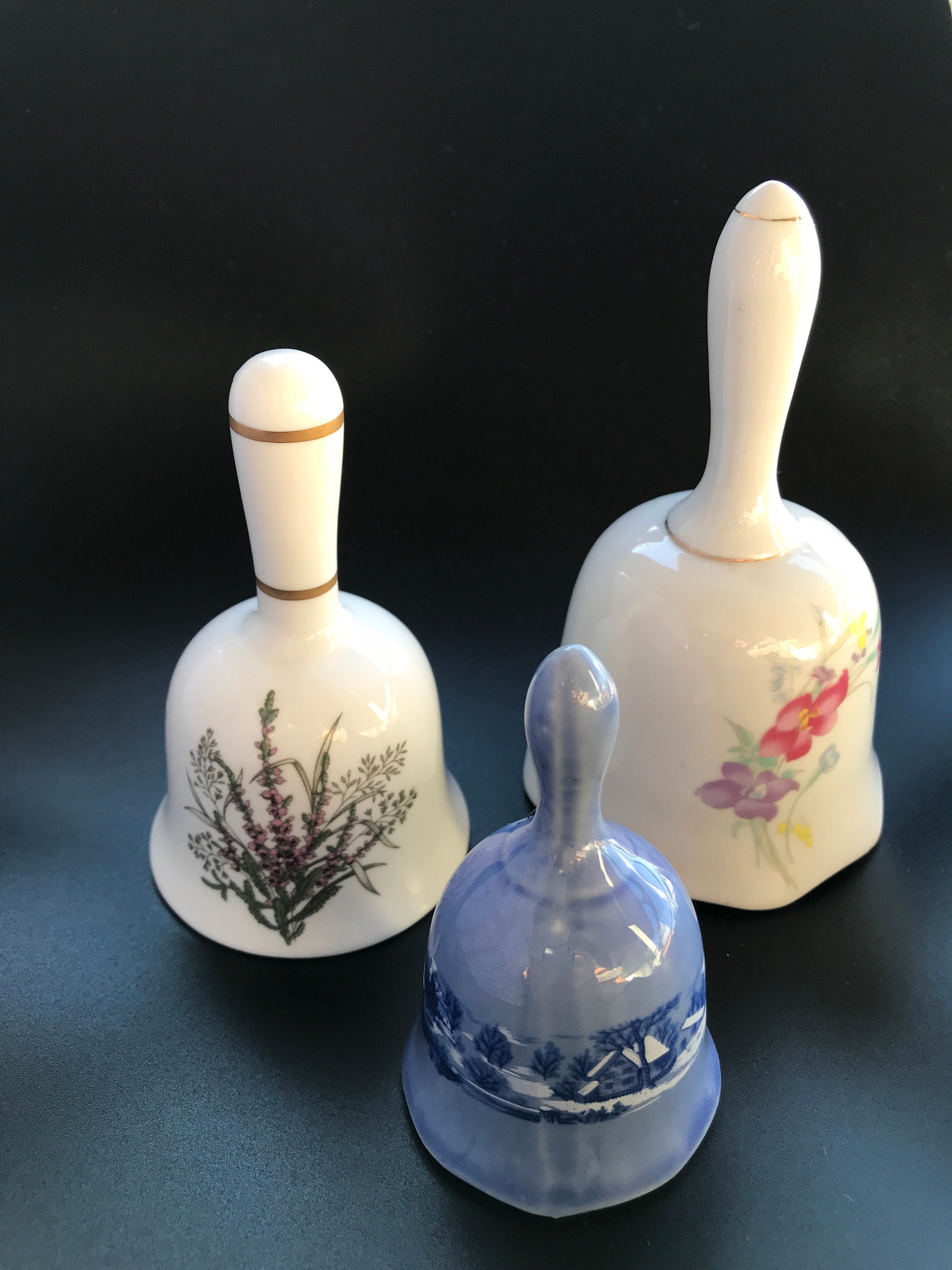 3 Vintage Porcelain Dinner Bells - Etsy