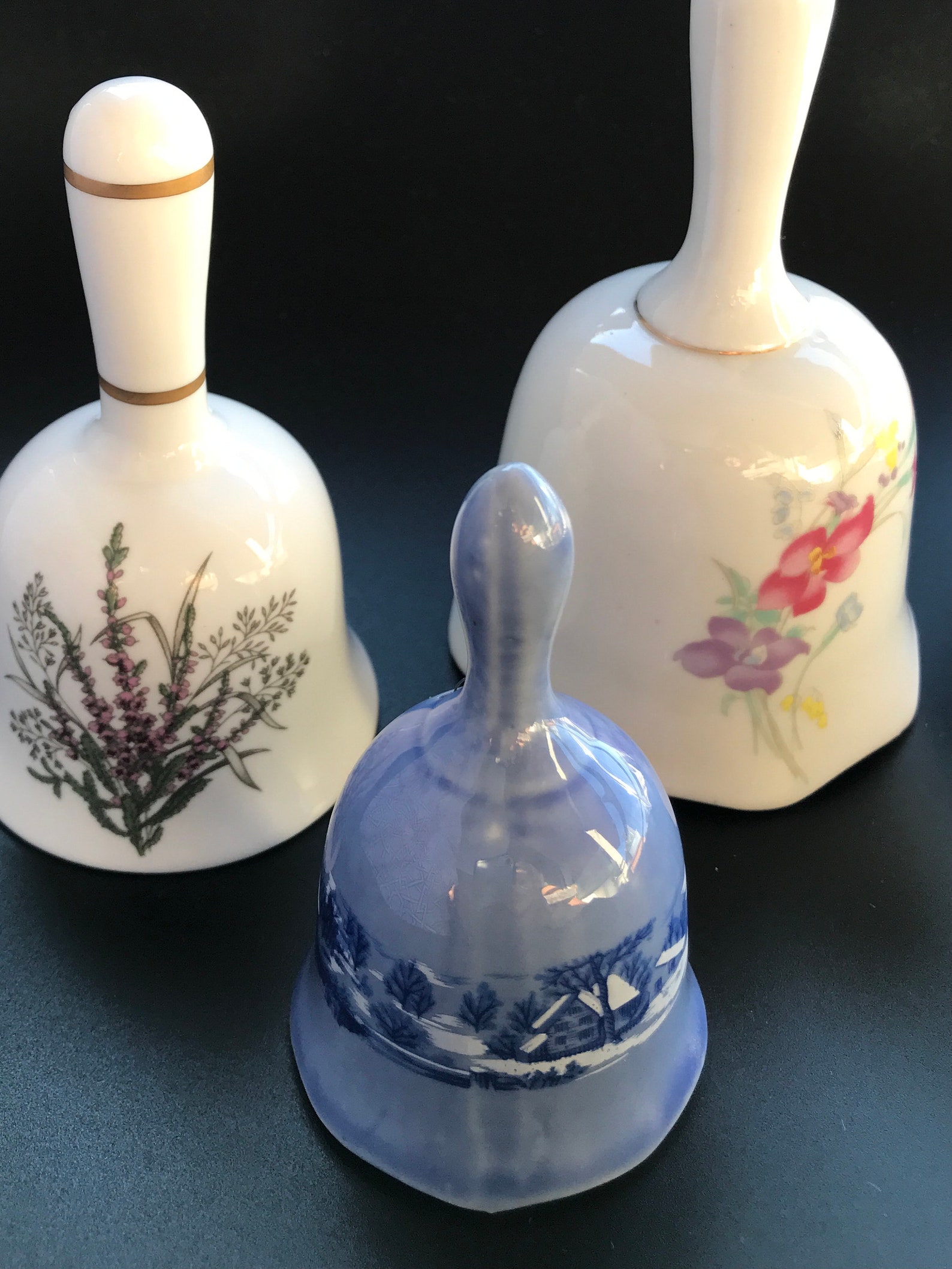 3 Vintage Porcelain Dinner Bells - Etsy