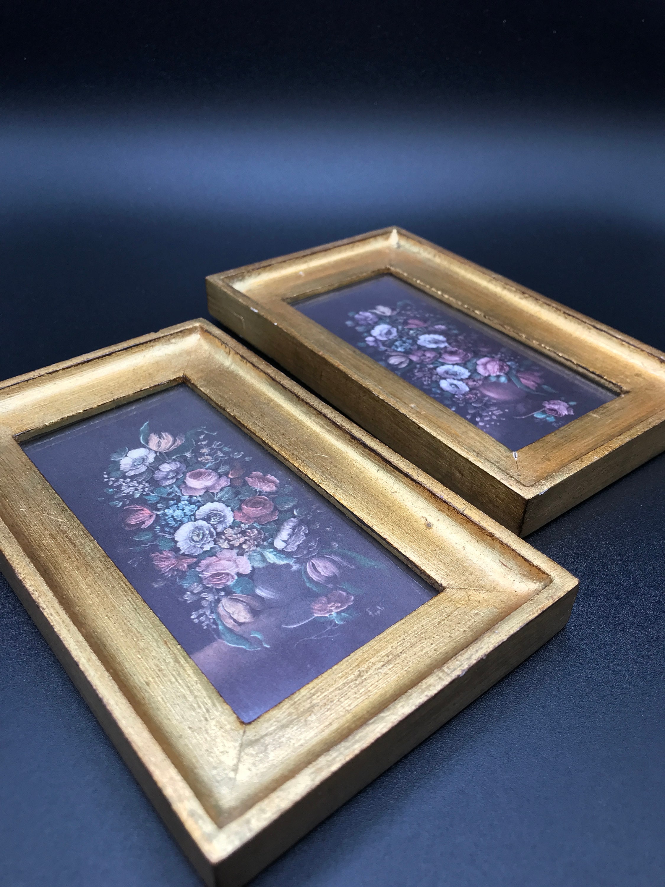 Two Small Vintage Prints, Flemish School Flowers G.B. - Florence Made ...