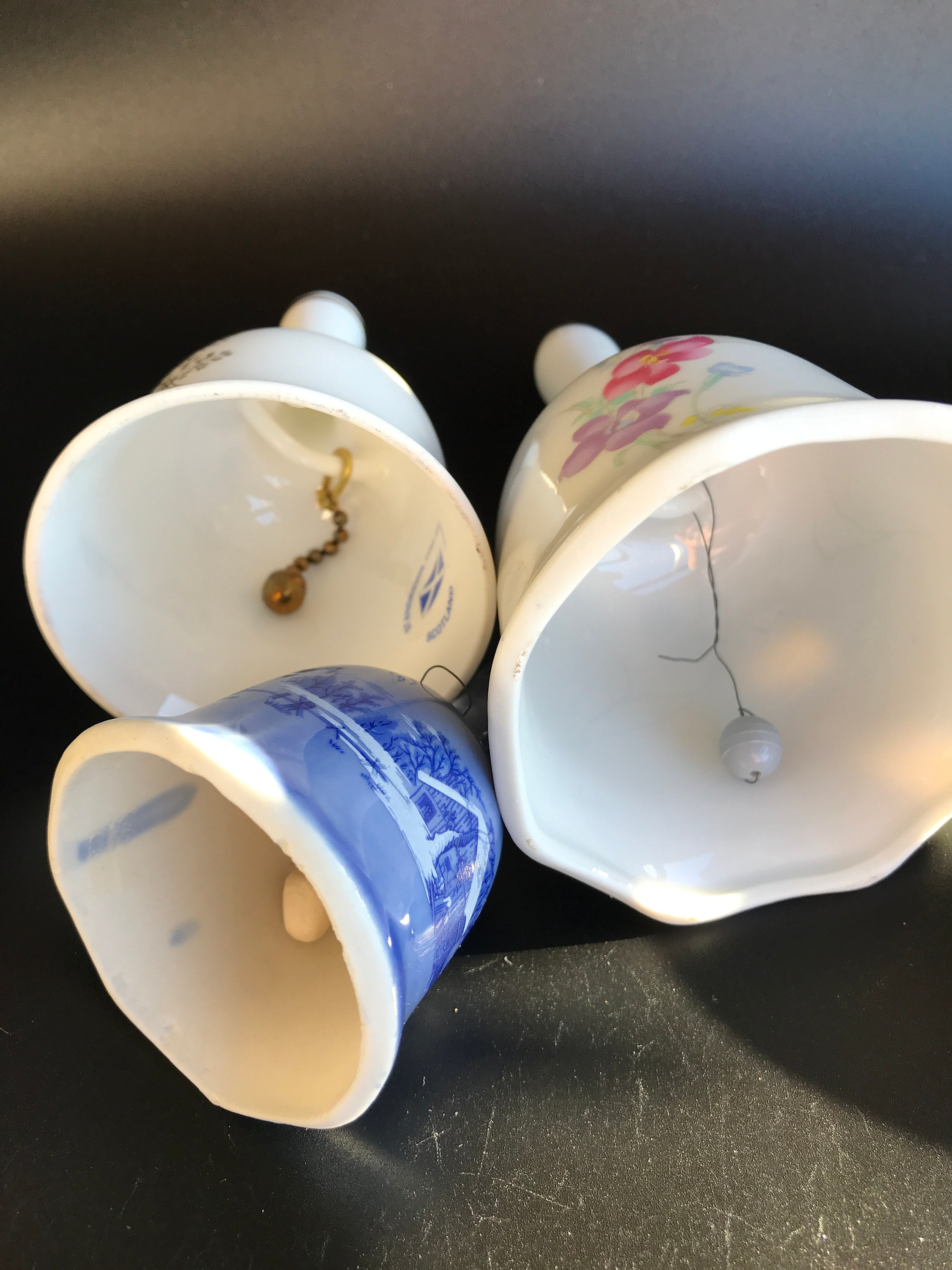 3 Vintage Porcelain Dinner Bells - Etsy