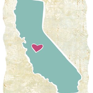 Vintage Map Style Customized State or Country Print - California Style ...