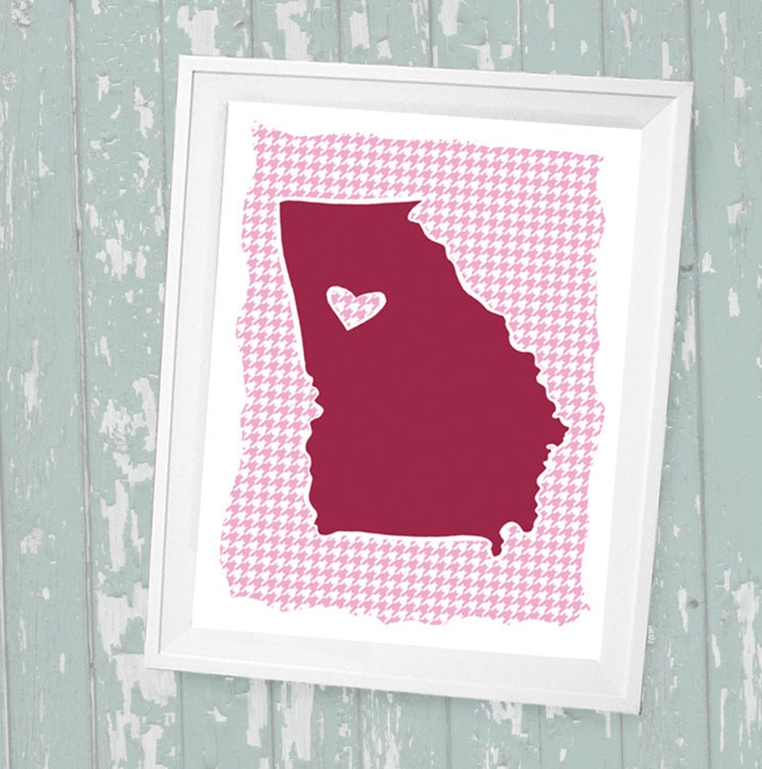 Customized State or Country Print - Georgia Style - Sizes 5"x7" up to ...