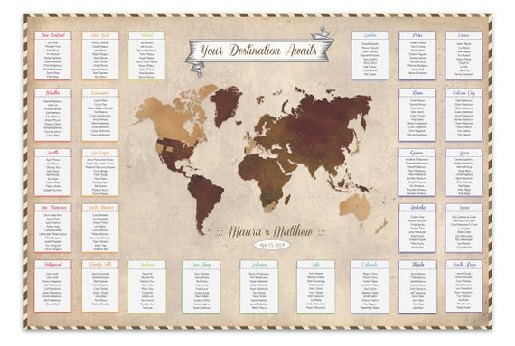 Wedding Seating Chart Old World Style Map Seating Plan | Etsy Canada