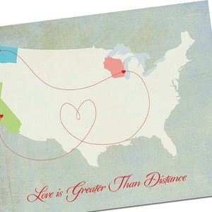 Long Distance Relationship Gift, Friend Map, Custom World Map or Custom ...