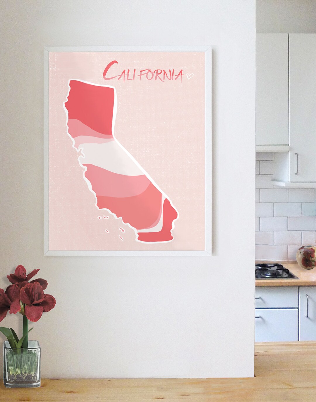 Multi-colored State or Country Art Print, Home Art - Etsy