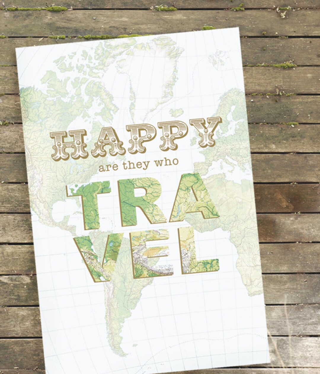 Travel Art - Happy Are They Who Travel Print - Small Sizes - 5x7, 8x10 ...
