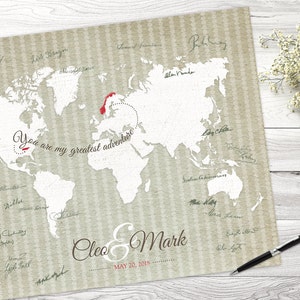 Adventure Map, Wedding Guest Map, Wedding Guestbook Alternative ...