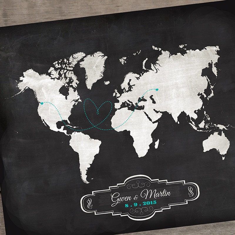 Chalkboard Map - Etsy