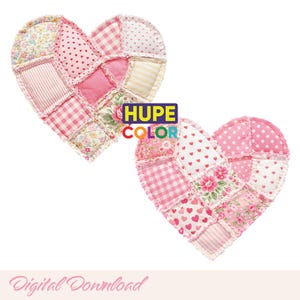 Cottagecore Valentine Rag Quilt Heart PNG, Couple Shirt Design (set of ...