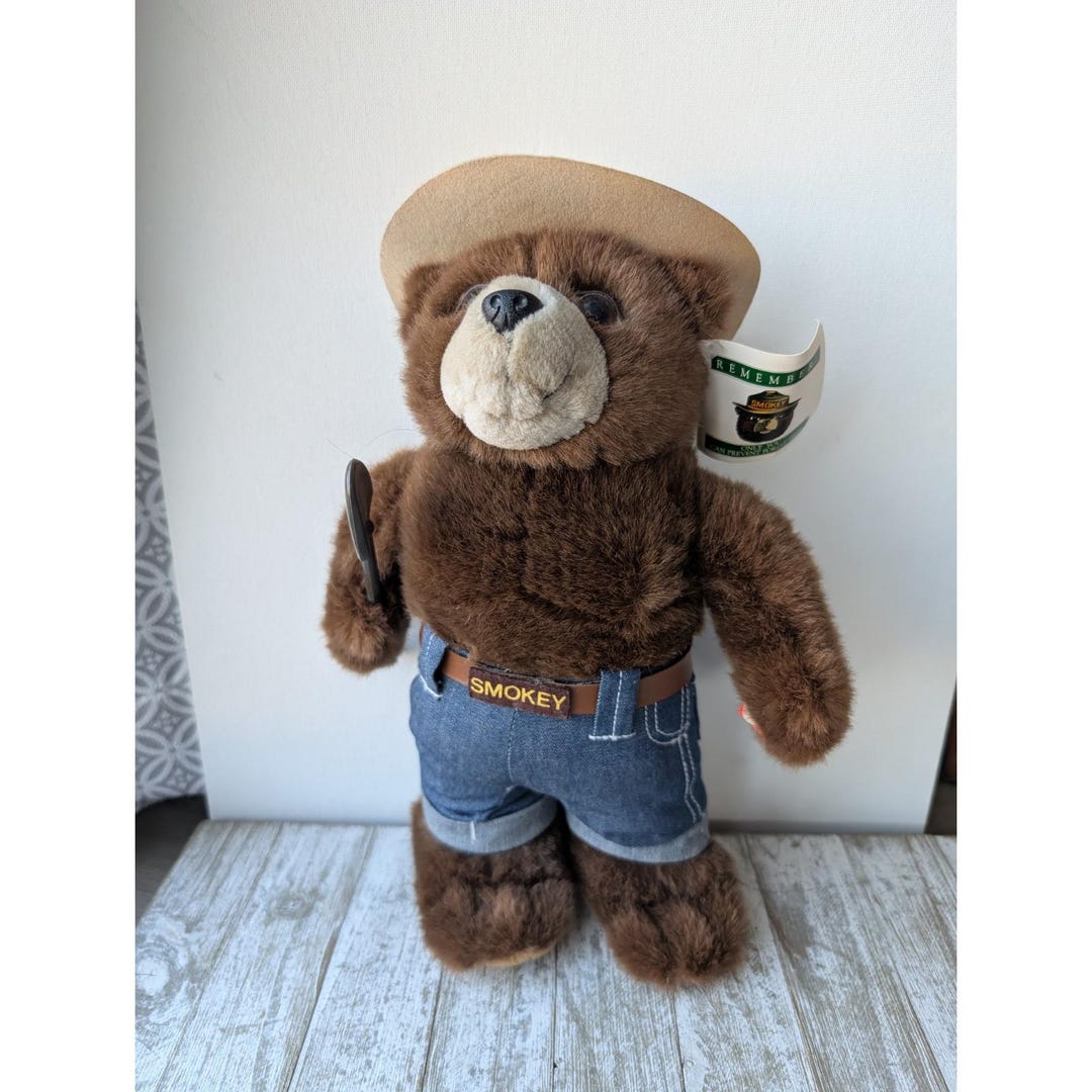Vintage 1994 Talking Smokey the Bear Plush With Hat Shovel and Tag - Etsy