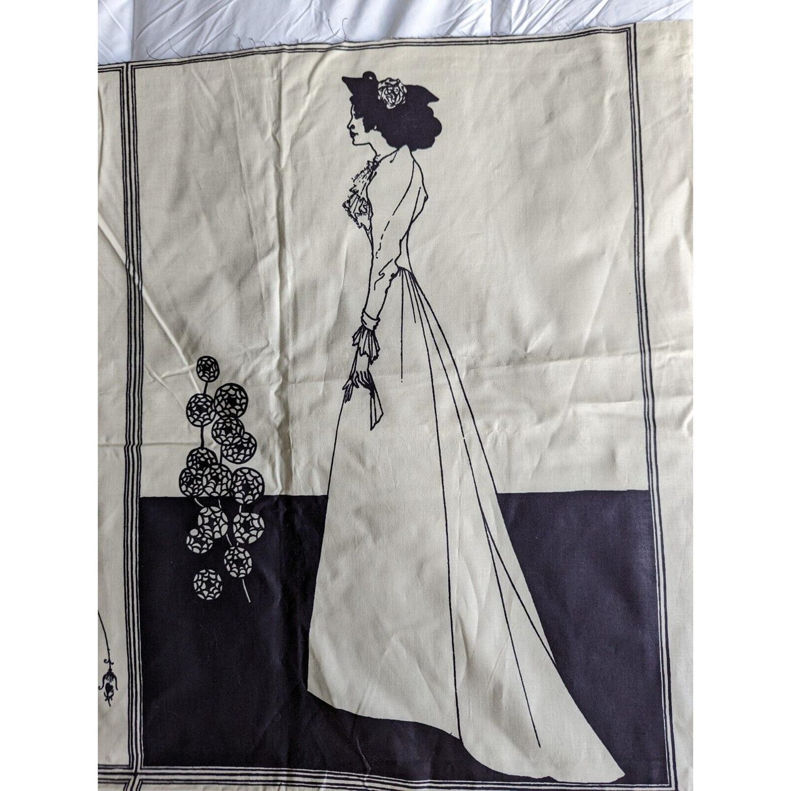 Vtg Art Nouveau Women Aubrey Beardsley 6 Fabric Art Print Panels Bloomcraft - Etsy