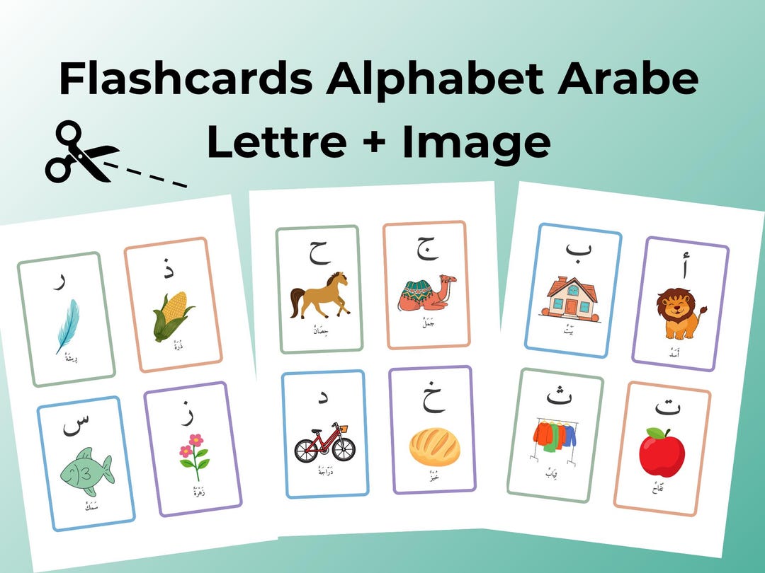 Arabic Alphabet Flashcards PDF – Letter and Image Cards – Arabic ...