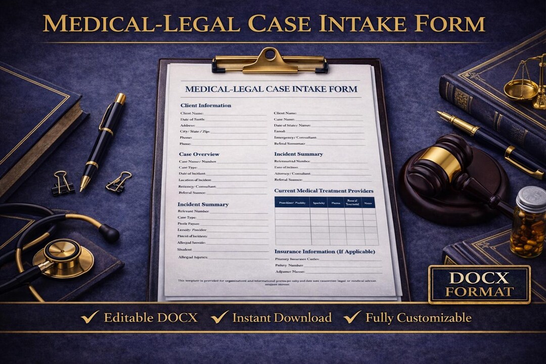 Medical-legal Case Intake Form | Legal Nurse Consultant Intake Sheet ...