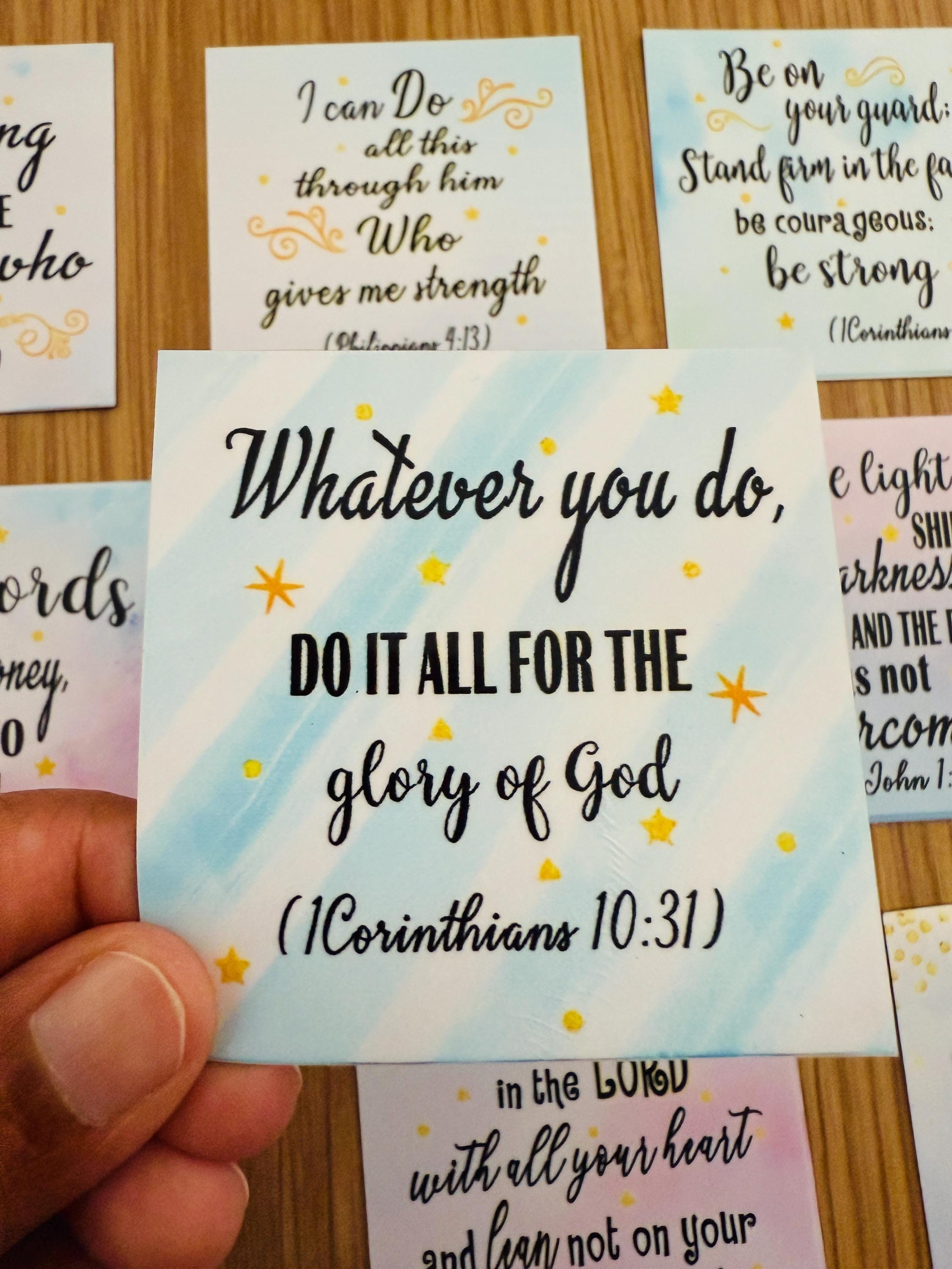 12pcs Christian Bible Verse Magnets Inspirational Refrigerator ...