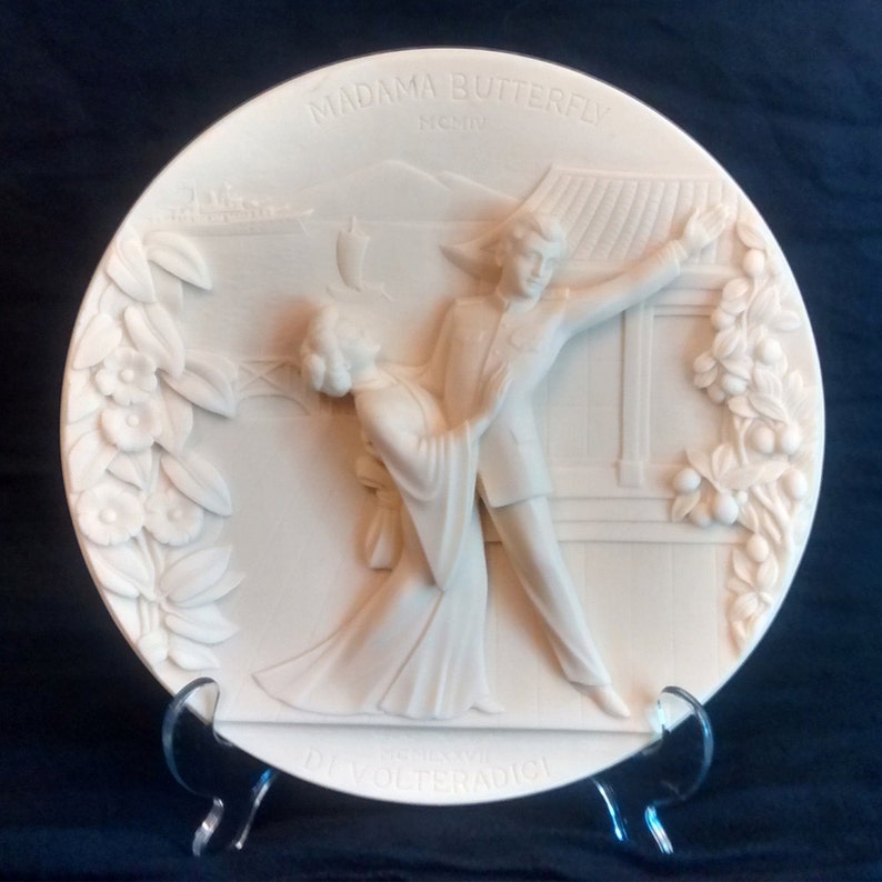 Madama Butterfly Ivory Alabaster Collector Plate - Etsy