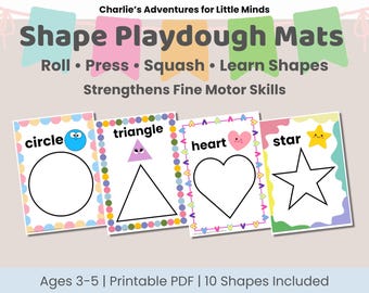 2D Shapes Playdough Mats Printable | Preschool Shape Activity | Fine ...