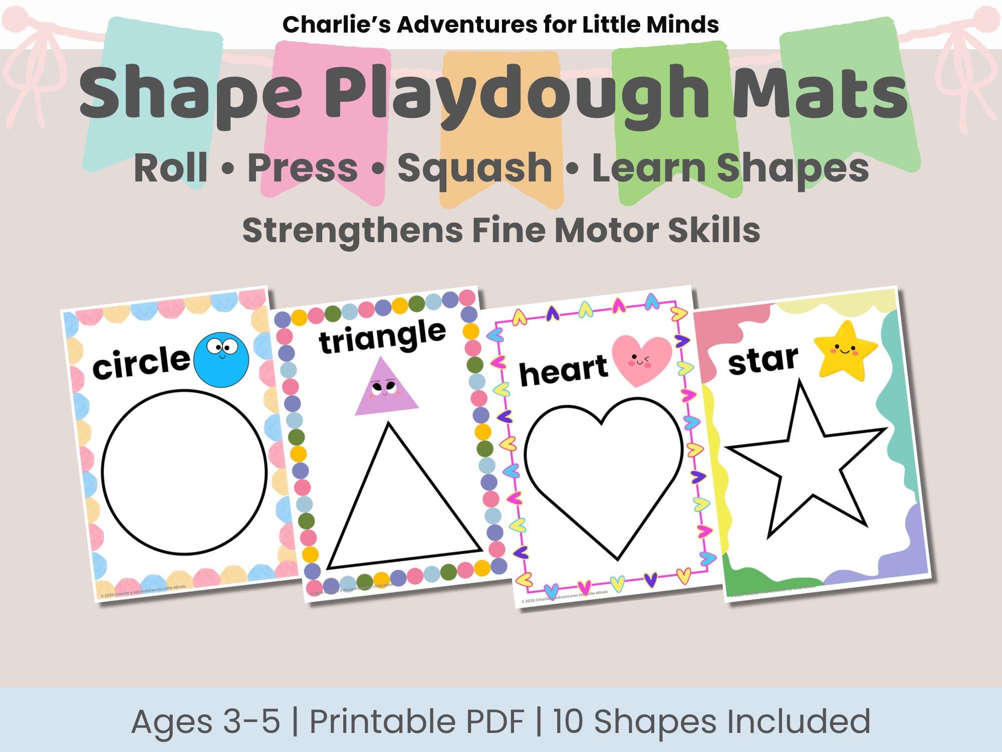 2D Shapes Playdough Mats Printable | Preschool Shape Activity | Fine ...