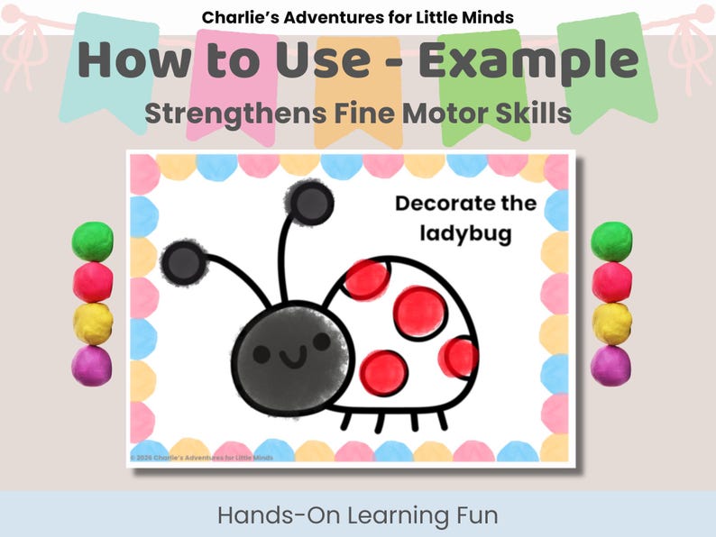 Insect Playdough Mats | Preschool Fine Motor Activity (PDF Download) - Etsy