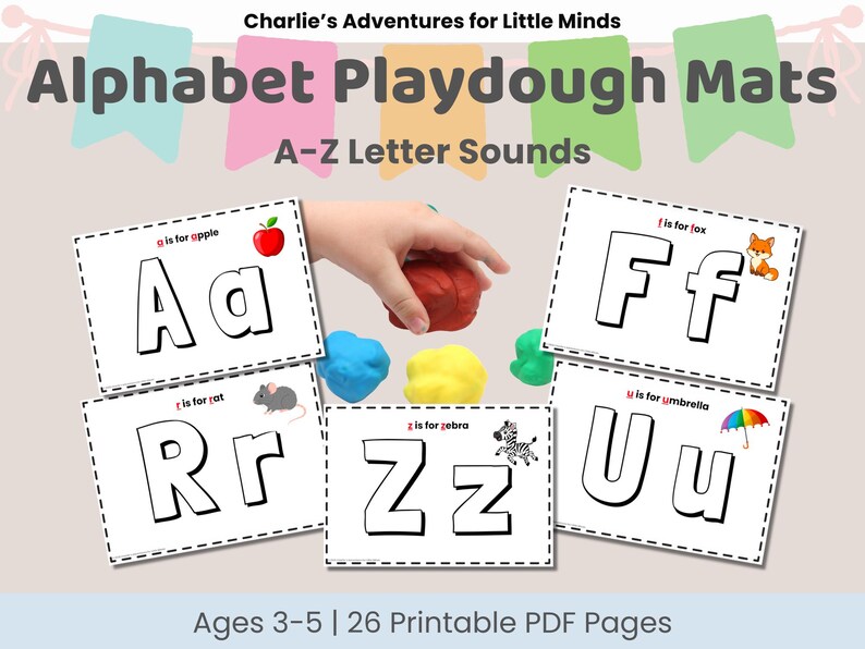 Alphabet Playdough Mats | Letter Sounds A-Z | Preschool Fine Motor ...