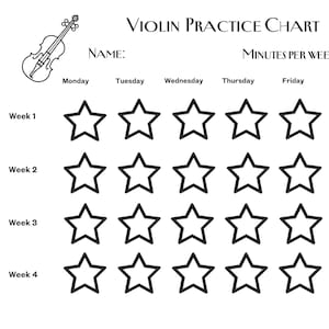 Violin Practice Chart for Kids | Printable Music Practice Tracker - Etsy