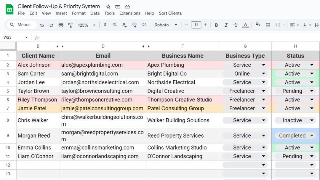 Client Follow-up & Priority Tracker | Google Sheets CRM Template - Etsy