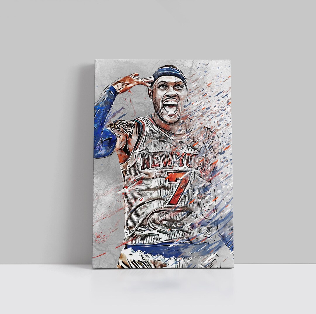 Carmelo Anthony Poster New York Knicks Wall Art Basketball Canvas NBA ...