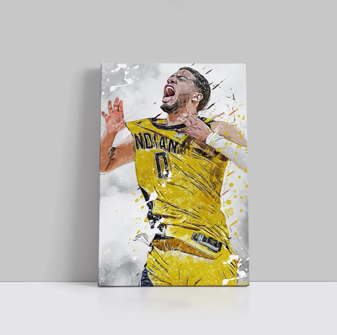 Tyrese Haliburton Poster Indiana Pacers Wall Art Basketball Canvas NBA ...