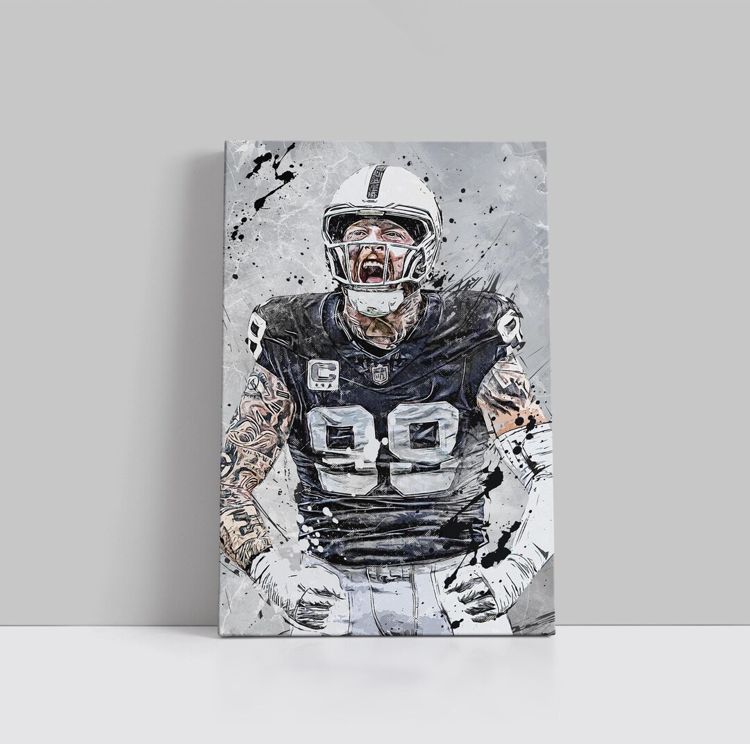 Maxx Crosby Poster Las Vegas Raiders Wall Art Football Canvas NFL ...
