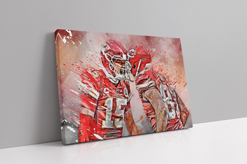 Patrick Mahomes Travis Kelce Poster Kansas City Chiefs Wall Art ...