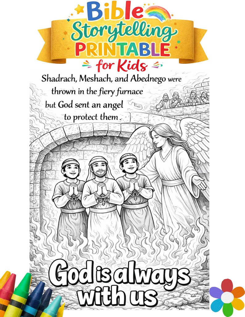 Fiery Furnace Bible Coloring Page | Kids Christian Affirmation ...