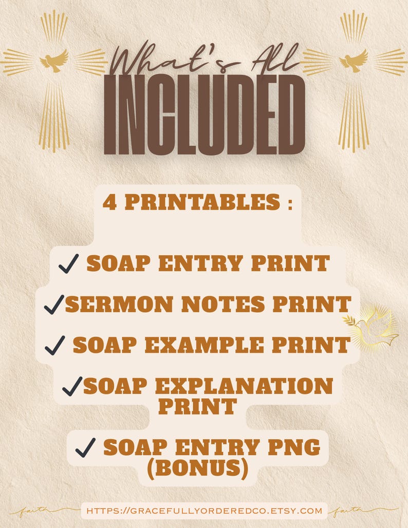 Bible Study Christian Printable Bundle | SOAP Method Printable | Sermon ...