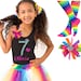 Rainbow 8th Birthday Outfit Rainbow Socks Rainbow Hair Bow Hot Pink ...