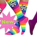 Girls Soccer Socks Rainbow Knee High Socks Soccer Hair Bow Black White ...