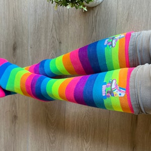 Slime Party Rainbow Knee High Socks Glitter Crunchy Slime Crazy Fun ...