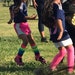 Girls Soccer Socks Rainbow Knee High Socks Black White Soccer Ball Team ...