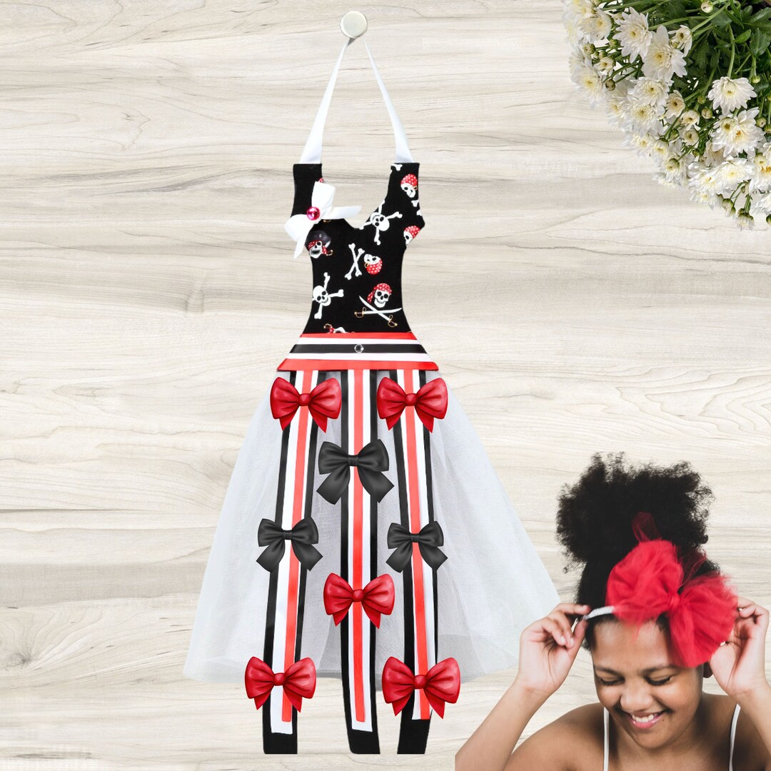 Pirate Skulls Gothic Hair Bow Holder Organizer Girls Hairbow Lady Bug ...