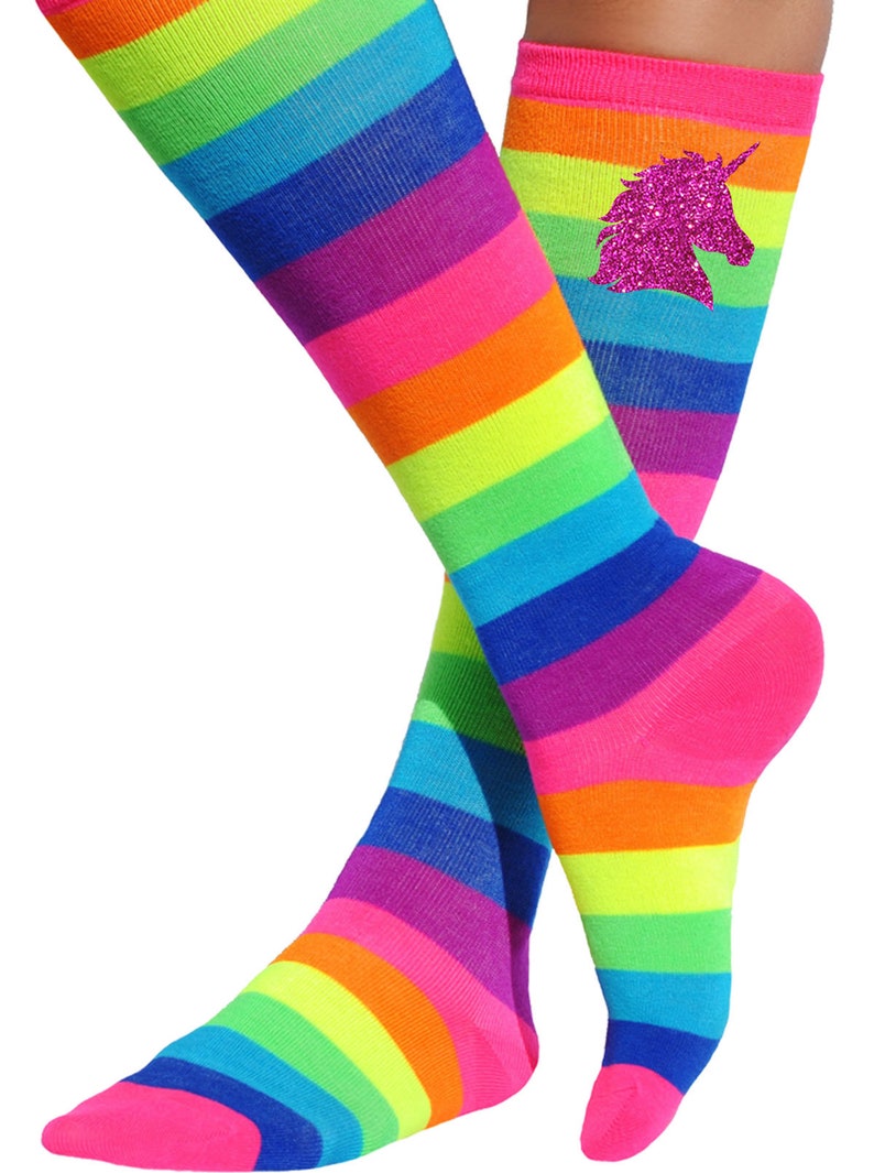 Unicorn Knee High Socks Unicorn Costume Socks Roller Skate Party Fun ...