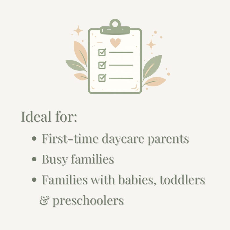 Daycare Starter Pack | Preschool and Childcare Checklists | Parent ...