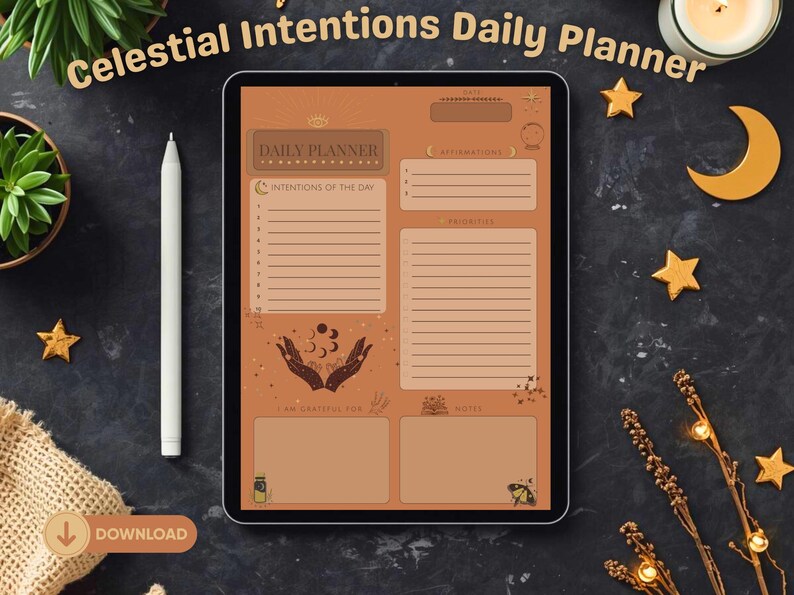 Boho Daily Planner Printable, Minimalist Digital PDF (A4/A5/US Letter ...